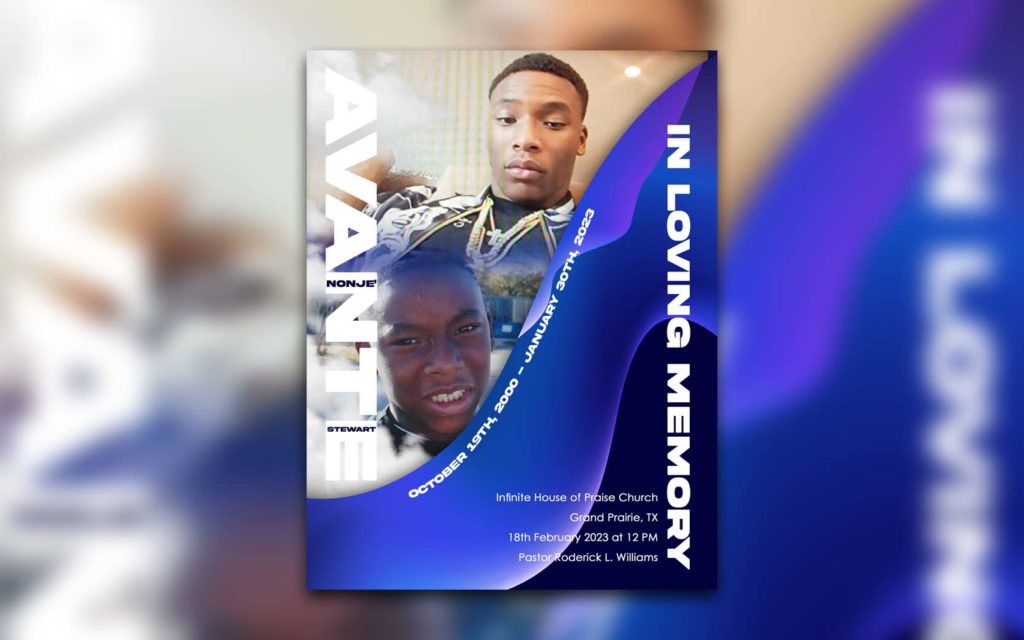 Avante Nonje’ Stewart 2000 – 2023 | Houston Funeral Program Design and ...